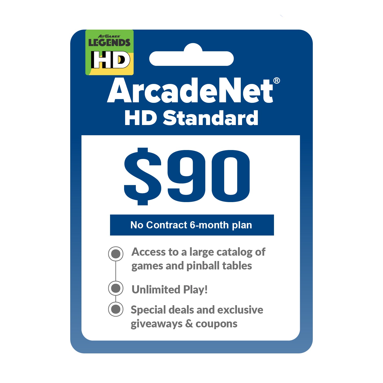 ArcadeNet® HD Standard Plan Prepaid (Legends HD ONLY)